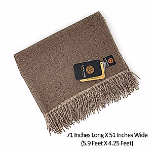 Alpaca Home | 100% Baby Alpaca Wool Sofa Throw Blanket - Two Sided, Hypoallergenic & Dye Free - Perfect for Snuggling (Ivory / Heather)