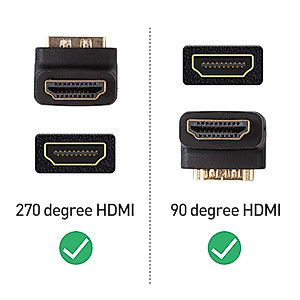 Cable Matters Combo Pack 270 Degree and 90 Degree HDMI Adapter (Right Angle HDMI) with 4K and HDR Support