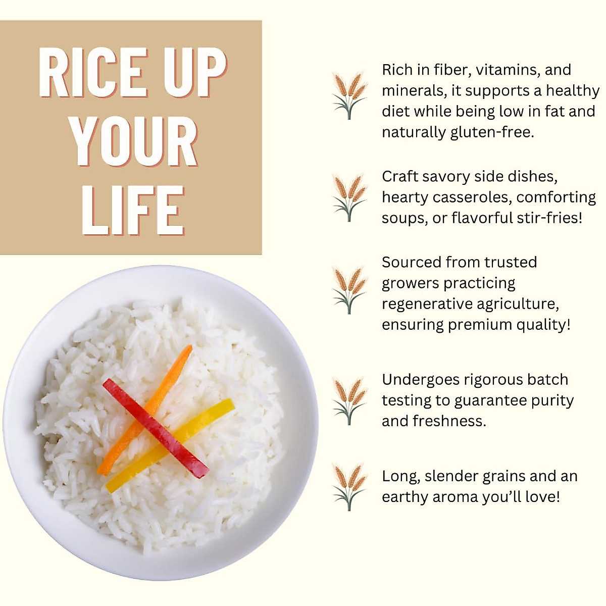 Mountain High Organics Certified White Long Grain Rice 6 Gallon/40 LB Bucket