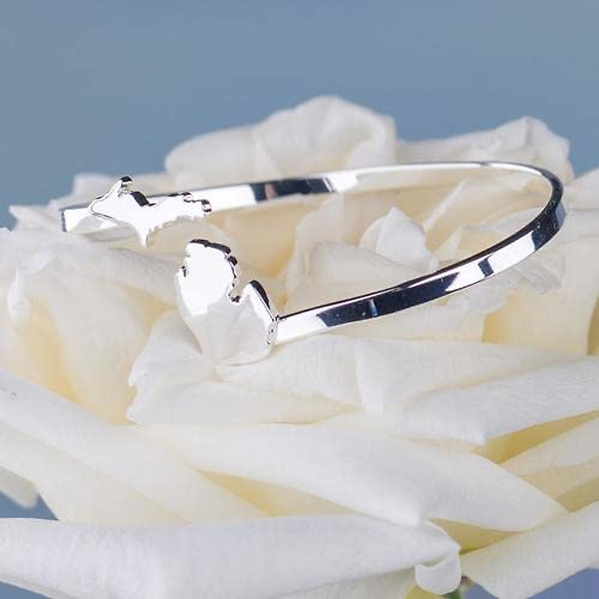 Stone Armory Silver Plated Brass Michigan Wrap Bracelet For Women | State Of Michigan Jewelry | Michigan Adjustable Wrap Bracelet | Perfect Upper Peninsula Michigan Gift