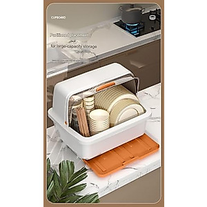 With lidDish Drainer Rack Plate, Silverware, Pots and Pans Drying Rack Chopstick holder Cup Holder,Multifunctional Dish Rack for Kitchen Counter,Dish Rack with Drainboard, for Kitchen Counter and Sink