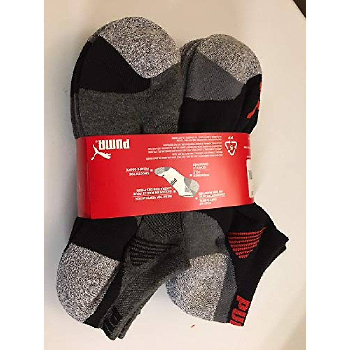 Puma Men's No show Sport Socks, Moisture Control, Arch Support (8 Pair)