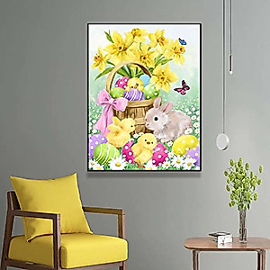 Hyporeak Diamond Painting Kits for Adults,Easter Diamond Art Kit,5D Diamond Painting Kit Full Drill Round for Gift,Wall Decor,Relaxing(12x16)