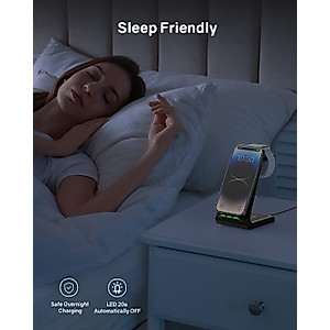 CIYOYO 3 in 1 Wireless Charging Station, Wireless Charger Stand for Multiple Apple Devices, Wireless Charger for iPhone 15 14 13 12 11 Pro Max XS XR 8, Apple Watch 9 8 7 6 SE 5 4 3 2, AirPods 3/2/Pro