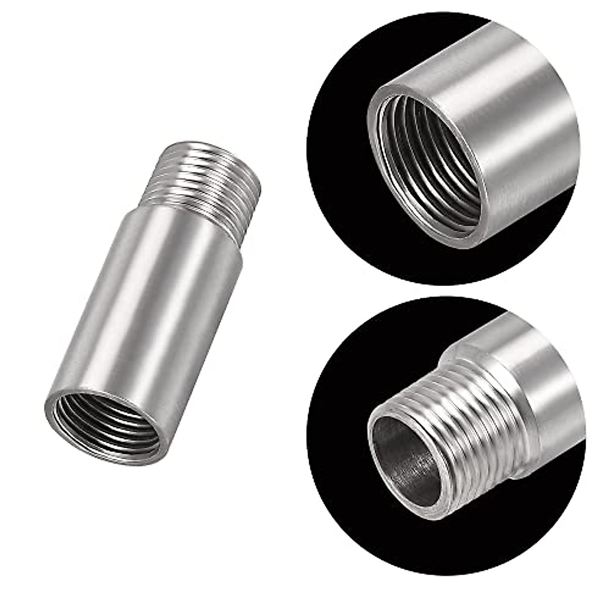 Awclub Shower Head Extension Arm, 2 Pack 2-Inch G1/2 Male x G1/2 Female Thread 304 Stainless Steel Cast Pipe Fitting Coupler