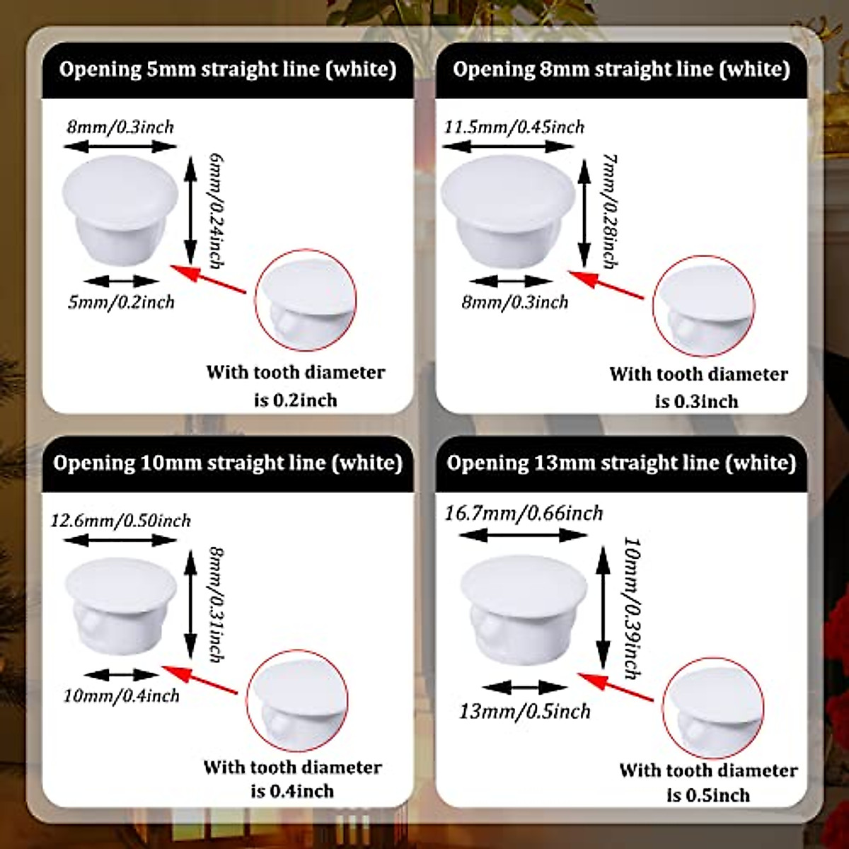 4 Sizes White Plugs Hole Cabinet Hole Plugs Plastic Plugs for Holes in Locking Hole Tube Furniture (3/16 Inch,5/16 Inch,3/8 Inch,1/2 Inch)(200 Pieces)
