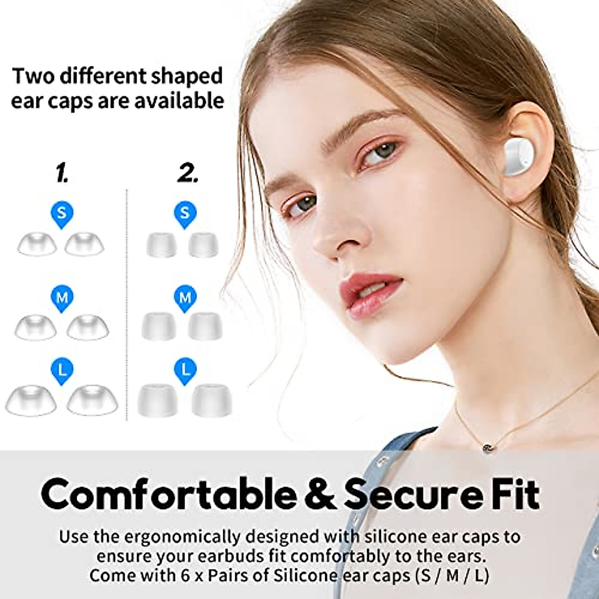 Mini Wireless Earbuds,Bluetooth 5.2 Small Ear Buds with Microphone Waterproof Light-Weight for Kids,Women Headphones with Bass Stereo Sound in Ear Earphones for Sleep,Sports,Workout