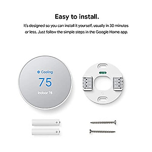 Google Nest Thermostat Trim Kit - Made for the Nest Thermostat - Programmable Wifi Thermostat Accessory - Snow