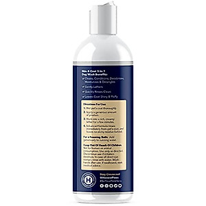 Honest Paws Dog Shampoo and Conditioner - 5-in-1 for Allergies and Dry, Itchy, Moisturizing for Sensitive Skin - Sulfate Free, Plant Based, All Natural, with Aloe and Oatmeal -16 Fl Oz