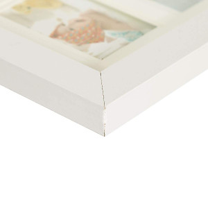 WOOD SIDE ORBIS 13 Opening Collage Picture Frame K-12 with Double White Mat - Displays One 4x6 and Twelve Wallet Size 2.5x3.5 - Wall Mounting, Landscape, Portrait