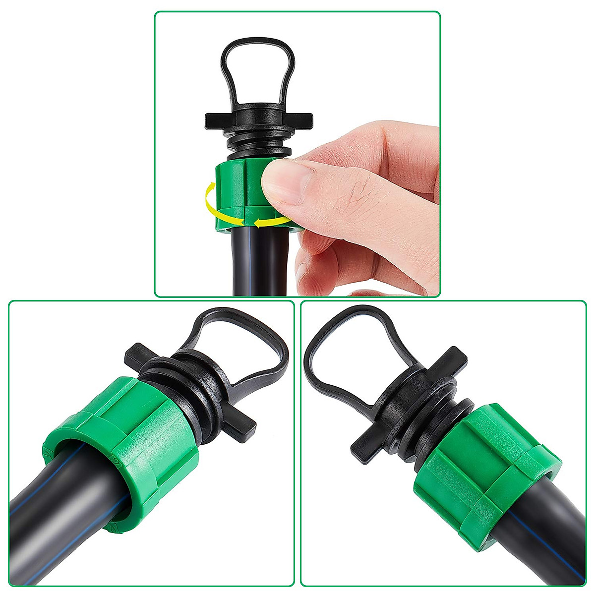 Hotop 20 Pieces 1/2 Inch Drip Tubing End Drip Irrigation Tubing End Cap Plug Universal End Cap Fitting Drip Tubing End Plug Connectors for 1/2 Inch Tubing for Garden Greenhouse, Flower Bed, Lawn