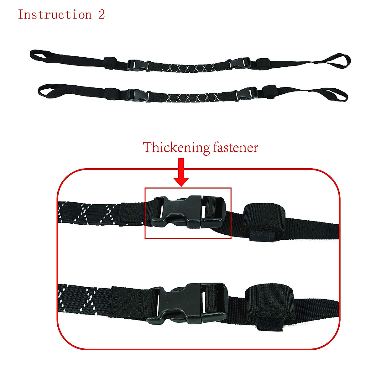 WILD HEART Quick install and remove straps 4+2 heavy duty straps (black straps)