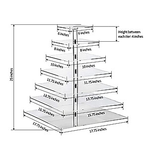 TABLECLOTHSFACTORY 7 Tier Square Heavy Duty Acrylic Crystal Glass Clear Cupcake Dessert Decorating Stand for Birthday Xmas Party Wedding