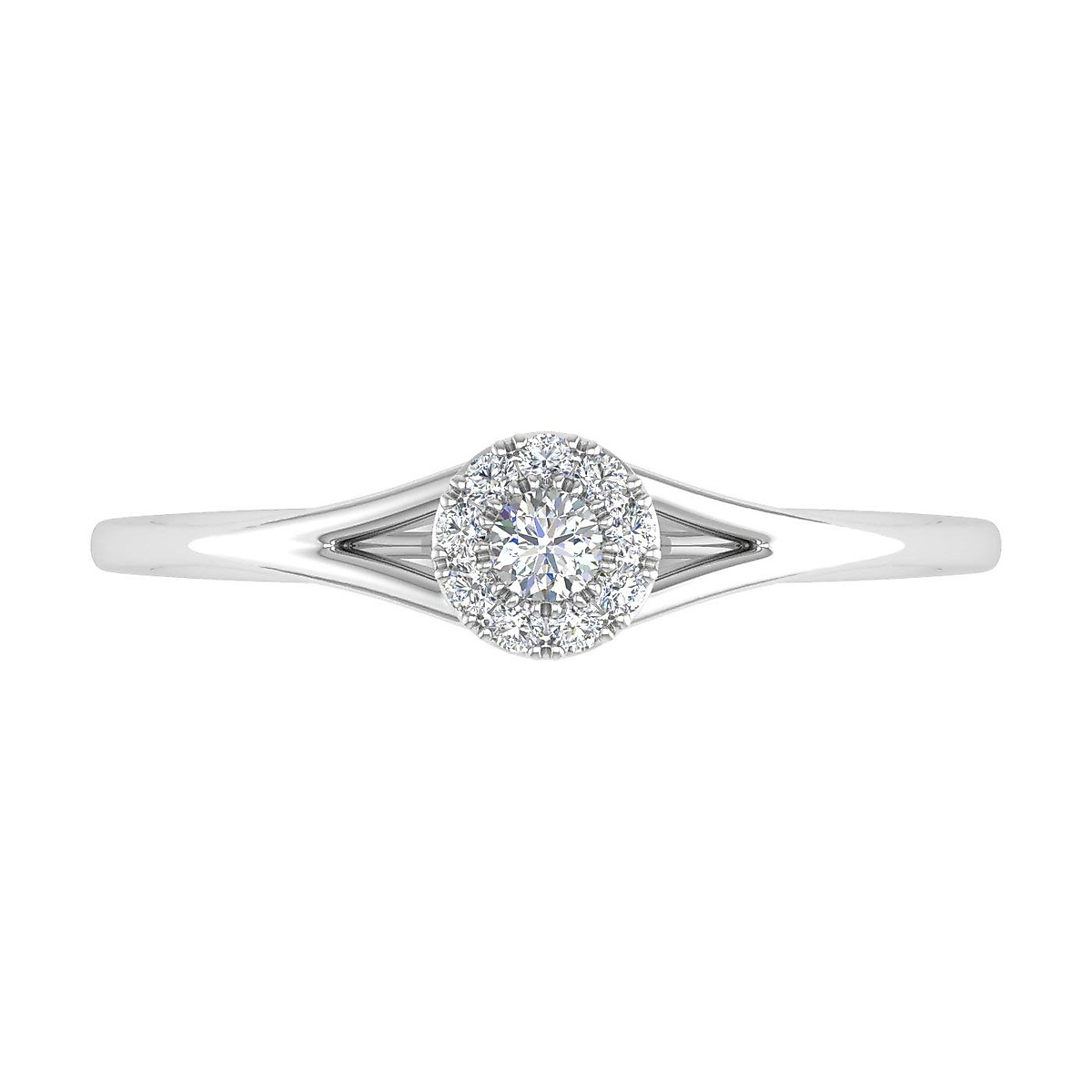 0.09 Carat Prong Set Diamond Engagement Ring in 10K White Gold (Ring Size 5)