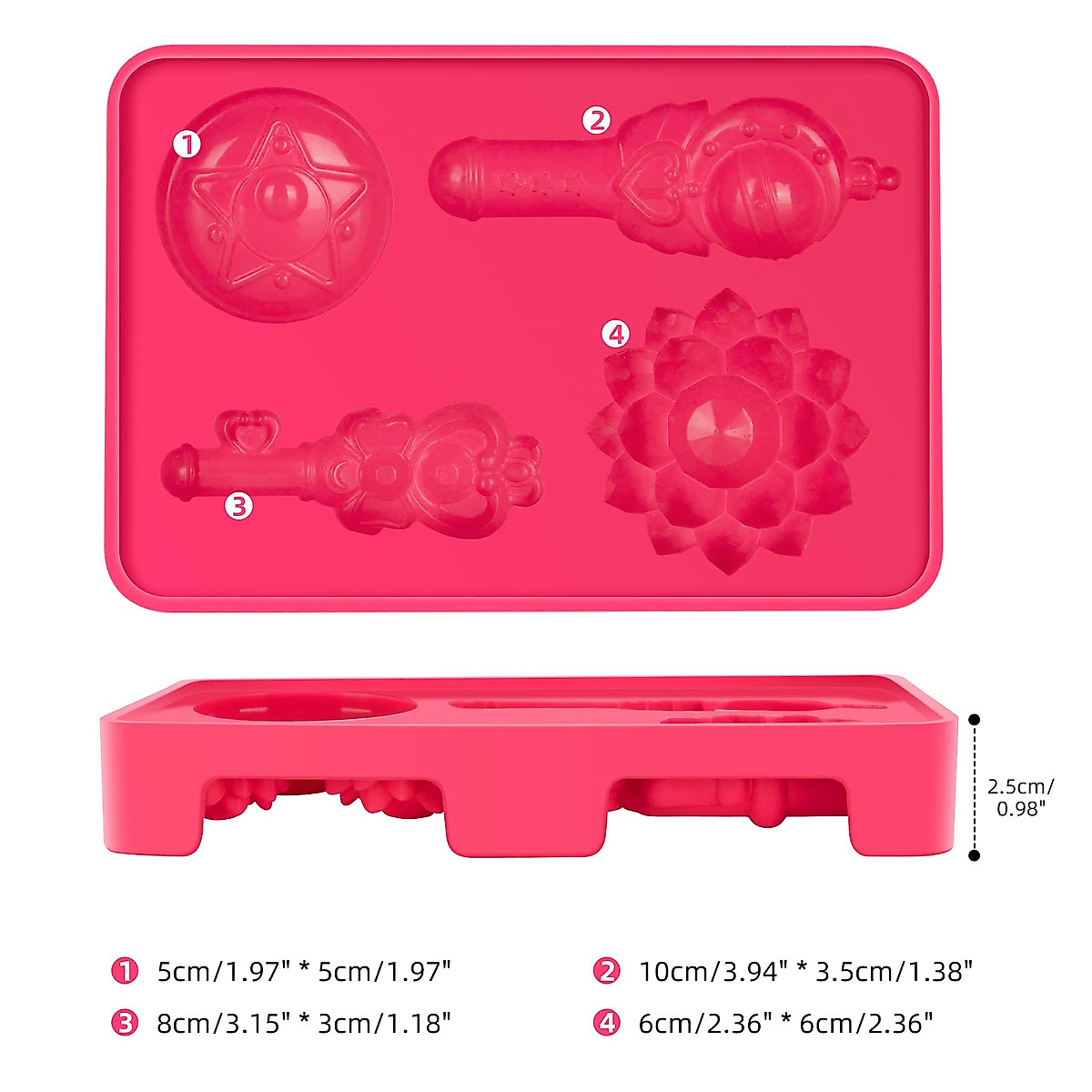 Silicone Baking Molds, 2PCS Non Stick Silicone Molds for Chocolate, Candy, Cake, Ice Cube, Jelly, Muffin, Mini Soap Making