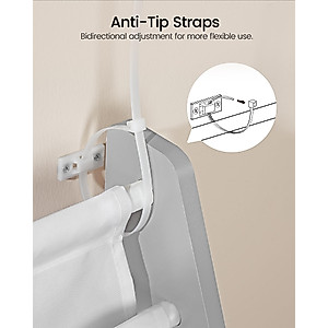 CHOEZON 6-Tier Kids Bookshelf, Kids Sling Bookcase, Magazine and Book Storage Rack, Large Capacity Book Organizer, Book Shelf for Kids Room, Bedroom, Nursery, Playroom, White and Gray MCW07WG