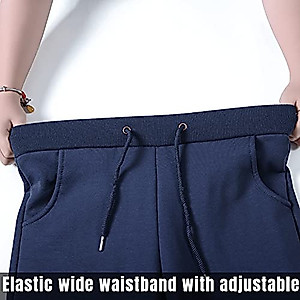 GXAMOY Men's Winter Fleece Pants Sherpa Lined Sweatpants Active Warm Thick Jogger Pants Khaki(906) L