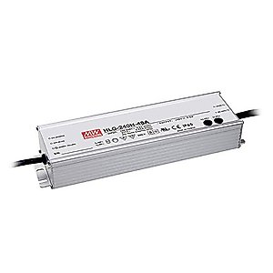 Mean Well HLG-240H-24A Switching LED Power Supply, Single Output, 24V, 0-10A, 240W, 1.5" H x 2.7" W x 9.6" L