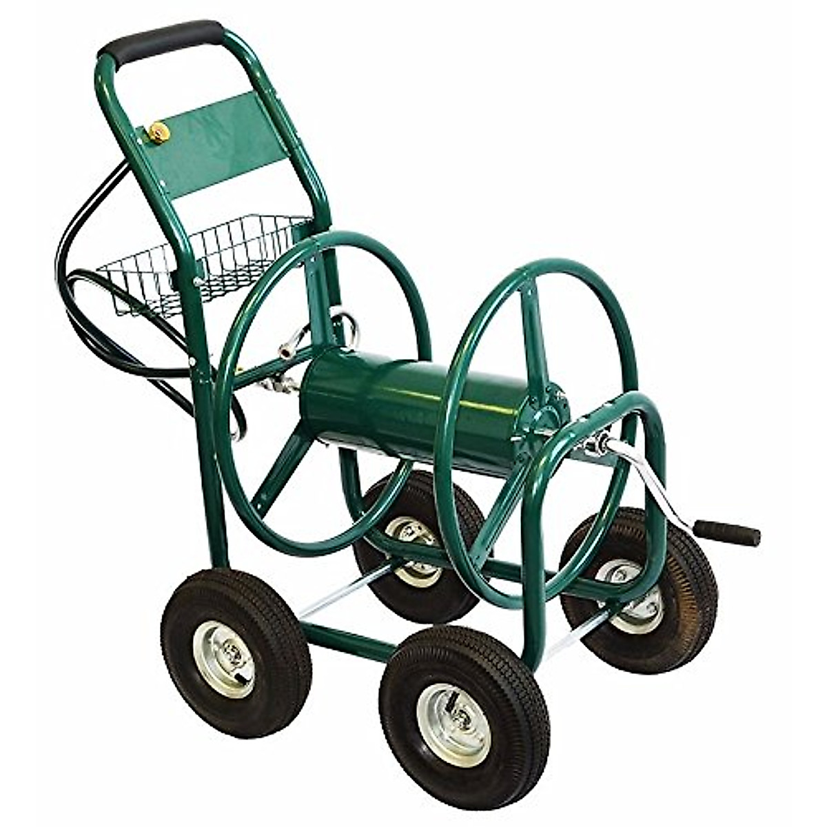 XtremepowerUS Hose Reel Cart Green w/Wheels 300' Capacity Outdoor Patio Garden Reel Holder