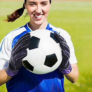 Goalie Gloves for Youth & Adult, Goalkeeper Gloves Kids with Finger Support, Black Latex Soccer Gloves for Men and Women, Junior Keeper Football Gloves for Training and Match