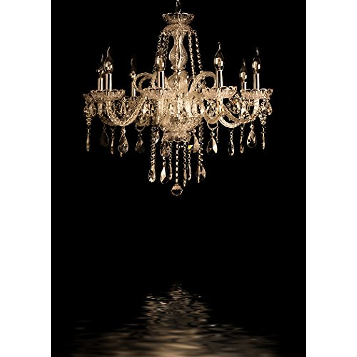 LYLYCTY 5x7ft Luxurious Chandeliers Photography Background European Gorgeous Crystal Chandelier Black Backdrop Studio Props Indoor Decorations LY024