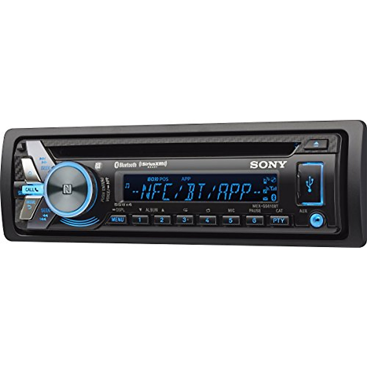 Sony MEX-N4300BT Built-in Dual Bluetooth Voice Command CD/MP3 AM/FM Radio Front USB AUX Pandora Spotify iHeartRadio iPod / iPhone Siri and Android Controls Car Stereo Receiver with ALPHASONIK EARBUDS