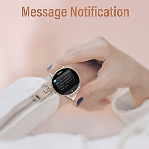 Smart Watches for Women (Make/Answer Call) 1.32" HD Display Fitness Watch with Sleep Blood Pressure Blood Oxygen Heart Rate Monitor, IP67 Waterproof Smart Watch for Android Phones & iOS(Gold)