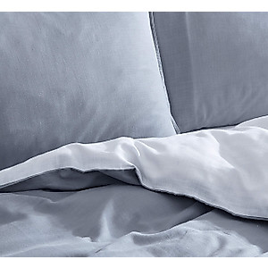 Kenneth Cole New York - King Duvet Cover Set, Reversible Cotton Bedding with Matching Shams, All Season Home Decor (Nila Grey, King)