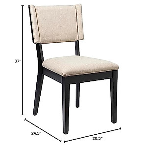 Modway Esquire Upholstered Fabric Dining Side Chairs in Beige-Set of 2