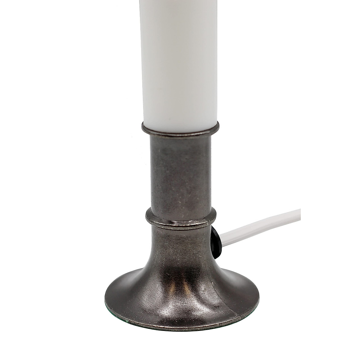 Creative Hobbies® Electric Window Candle Lamp with Pewter Plated Base, On/Off Switch, Light Bulb, Ready to Use!