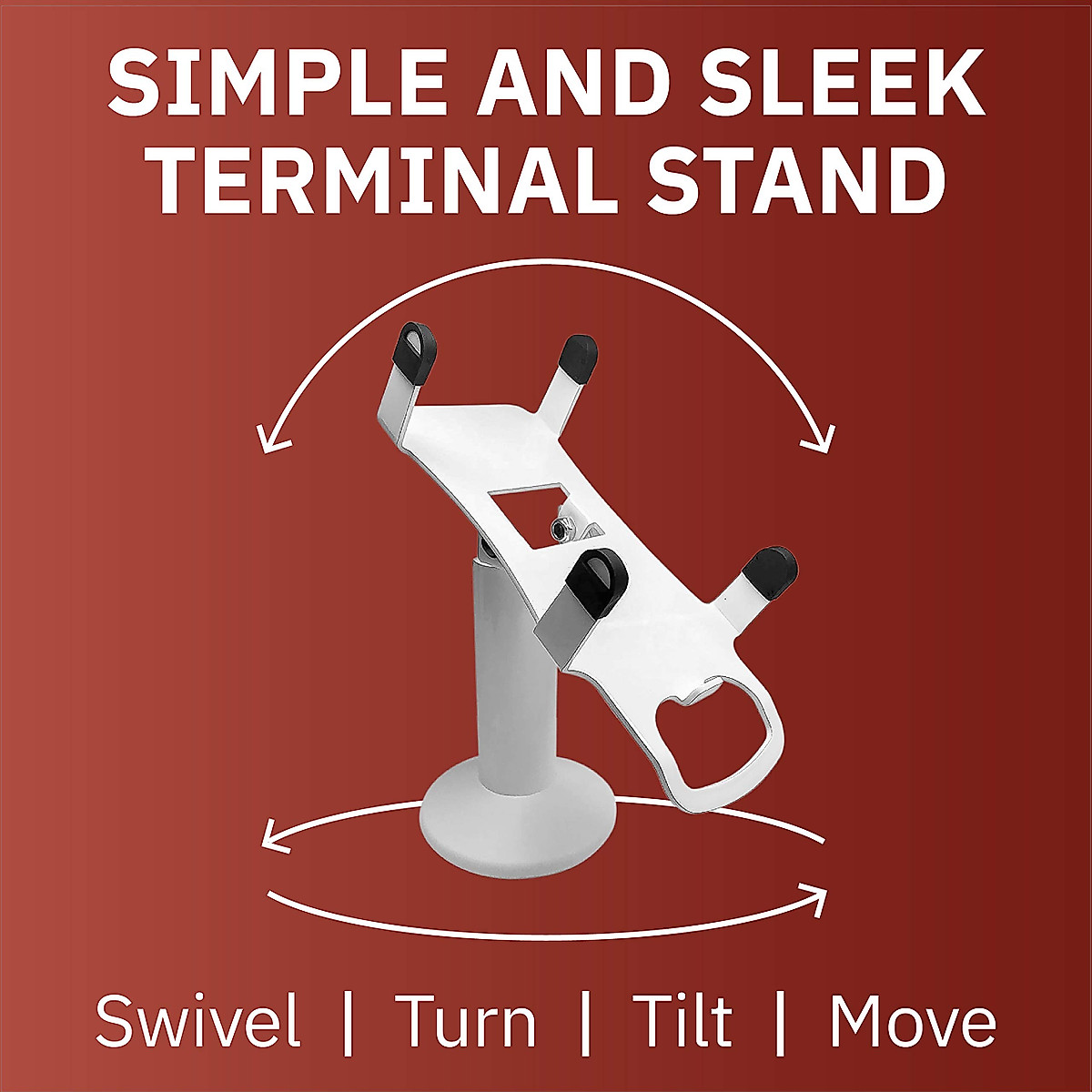 Discount Credit Card Supply Pax A80 7" Swivel and Tilt Terminal Stand, Screw-in and Adhesive, White