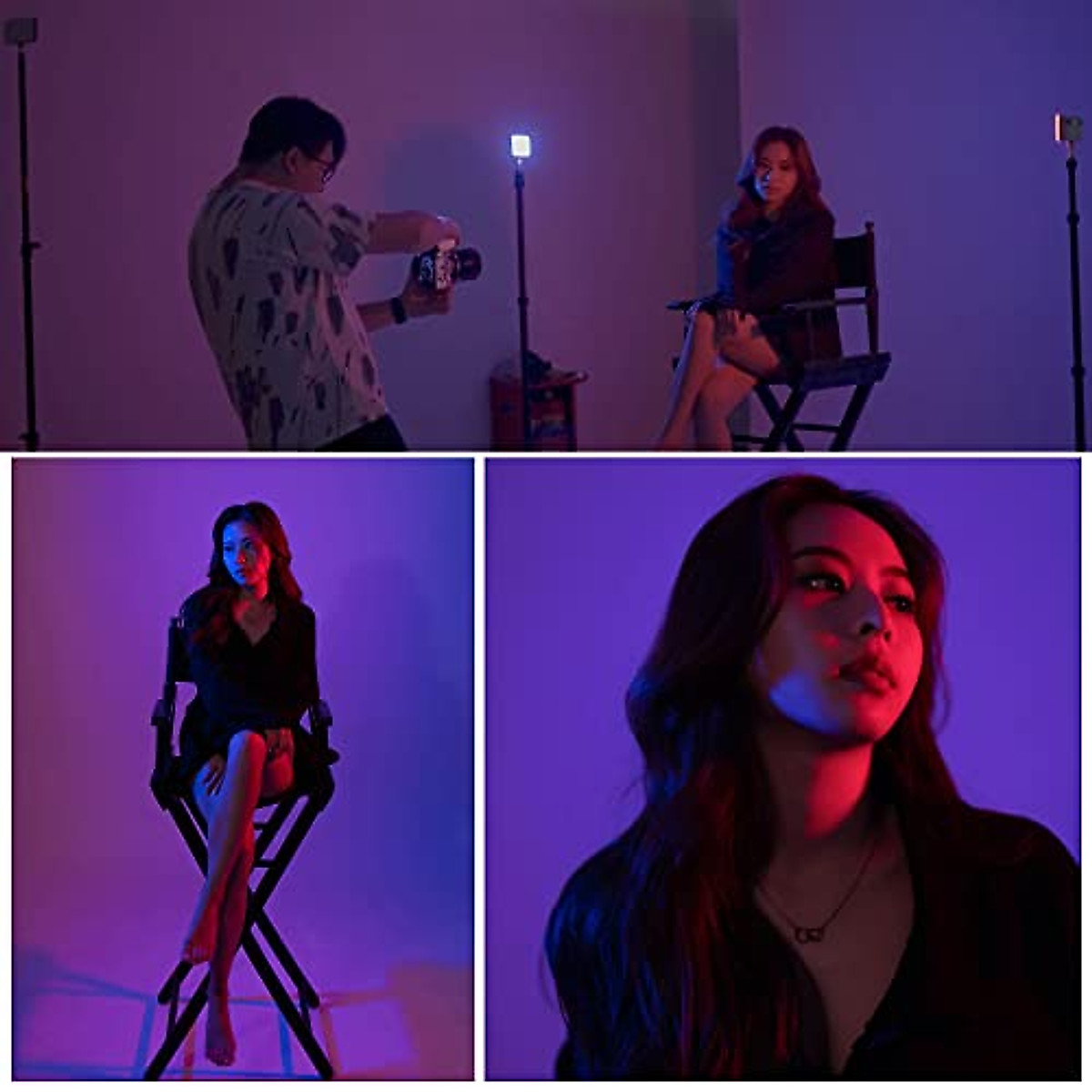 Portable RGB LED Photography Light Panel, APP Remote 5W Full Color Streaming Light for Streamers Video Photography YouTube Tiktok Vlog