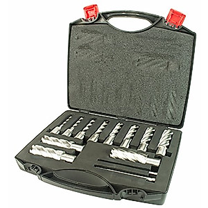 Steel Dragon Tools 13pc. High Speed Steel HSS Annular Cutter Kit 2" Depth and 7/16 in. to 1-1/16 in.