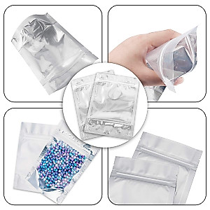 LOKQING 200 PCS 5x8 Inches Resealable Mylar Bags Stand Up Foil Bags and 100 PCS 6x9 Inches Mylar bags for Food Storage