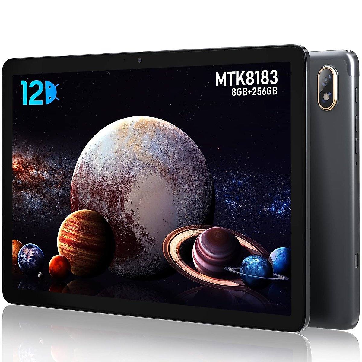 2024 Newest 10.1 Inch Android 12 Tablet with 8GB RAM 256GB ROM 1TB Expand,2.0Ghz Octa Core Tablet,1280*800 HD IPS Display,5+2MP,8 Hour Battery,2.4/5G WiFi,Bluetooth 5.0,Hotspot,FM,GPS(Gray)