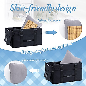 GoHimal Console Dog Car Seat for Small Dogs Cats Pet Supplies Portable Car Armrest Bag Convenient for Disassembly and Cleaning Included Safety Tethers Perfect Car Seat for Pup Cats Black