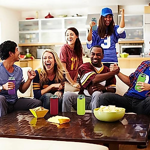 Beautyflier Pack of 8 Anti-Slip 24oz Embossed Neoprene Water Bottle Insulator Sleeve 24 Ounces Drinking Glass Cover 24 Fl Oz Energy Drinking Insulator for BBQ Camping Party