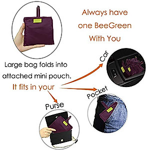 Ripstop Reusable Grocery Bags Set 5, Washable Foldable Shopping Bags,Reusable Shopping Tote, Light Weight(Grey,Black,Burgundy,Purple,Navy Blue)