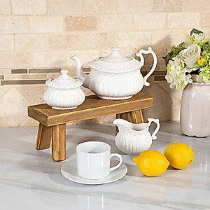 Rustix Mini Wooden Stool - Rustic Decorative Rectangular Mini Pedestal - Ideal Accent Stool for Small Decor, Plants and Trinkets – 13.6" L x 5" H x 4.8" W