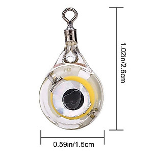 GTHFINE Led Fishing Lures Kit, Underwater Fishing Light, Small Fish Eye Hairtail Mini Lure Fish Light Set Fish Light, Fishing Spoons Underwater Flasher Diamond Lights Trolling Lures Halibut Rig-5pcs