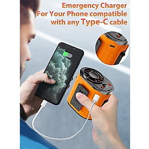 2024 Upgraded Portable Waist Fan 100 Speed 12000rpm Top-Notch Wind 20h Working Time, Personal Belt Fan Clip On Waist Cooling For Shirt,Battery Powered For Outdoor, Working, Camping, Hiking(Orange)