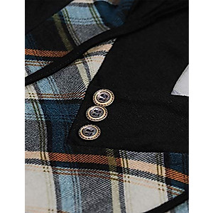 MOQIVGI Womens Plaid Hoodie Vneck Long Sleeve Sweatshirt Pullovers Modest Hipster Pretty Checkered Leisure Tunic Tops Soft Surroundings Clothing Blue Large