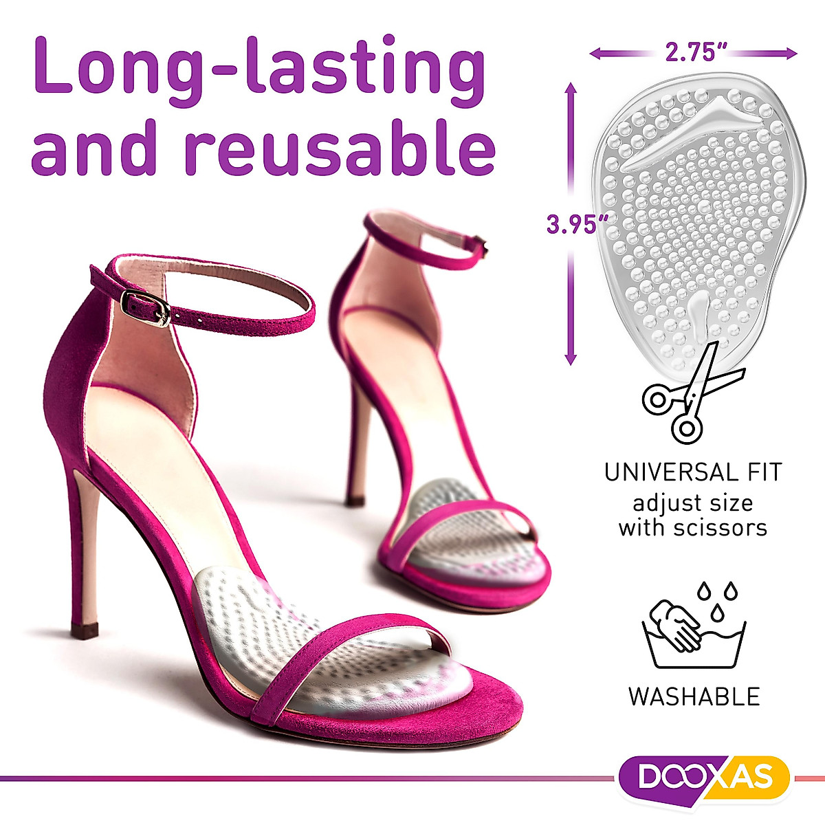 High Heel Comfort Pads | Metatarsal Pads Women - 4 Ball of Foot Cushions for Heels. Pain Relief Ball of Foot Cushions for Any High Heels - High Heel Inserts for Women - Heel Pads for High Heels