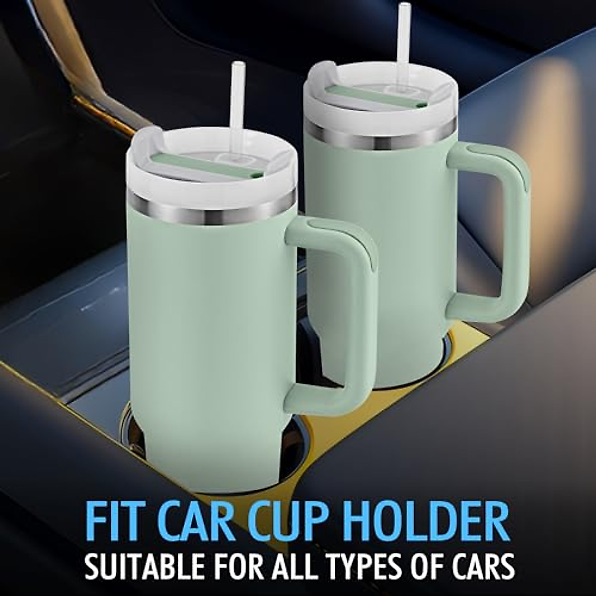 LorinShine 40 OZ Stainless Steel Tumbler with Lid and Straw, Insulated Cup with Handle, Leak Proof Tumbler, Large Water Iced Tea Coffee Bottle for Gift/Travel/Sport/Home