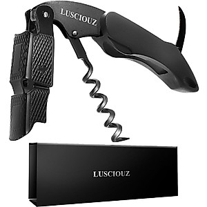 LUSCIOUZ Zero Resistance Corkscrew Silent Wine Bottle Opener Waiters Corkscrew Wine Key Made in Japan
