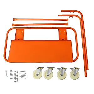 1600lb Drywall Cart Dolly, Commercial Industrial Red Heavy Duty Handling Sheetrock Sheet Panel Service Cart