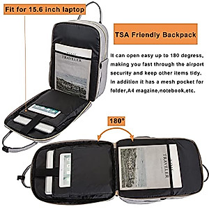 Herald 15.6 inch Laptop Backpack with Lunch Compartment for Women Men, Quilted Insulated Cooler College School Computer Bookbag Water Resistant Leak-proof Food Bag for Work Beach Camping Picnic Hiking