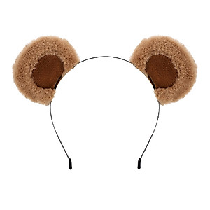 SIOTMERA Headband Bear Ears Brown, Cute Care Movable Headband Adult with Toddler Bear Costume, Soft Makeup Headband for Washing Face Women
