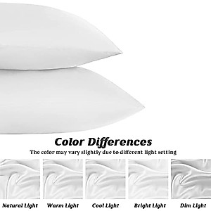 Satin Pillowcase for Hair and Skin, Silky Soft Satin Pillowcase for Women Hair Set of 4, Standard+Queen Silk Pillow Cases, Satin Pillowcase with Envelope Closure (White, 20x26 Inches+20x30 Inches)