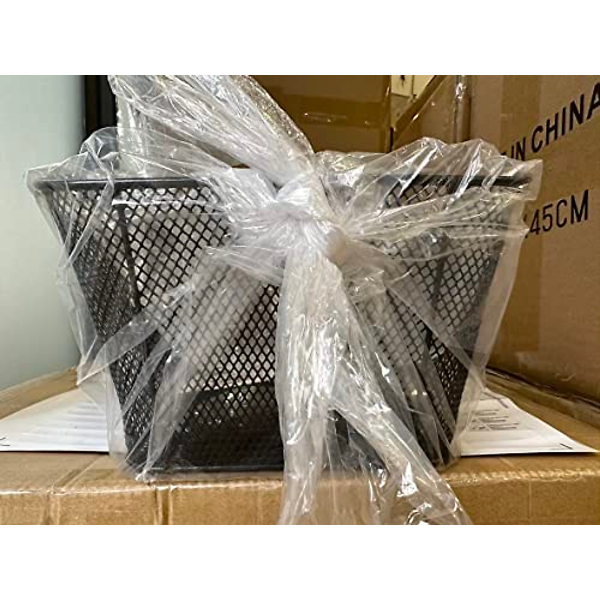 ANZOME Rear Bike Basket - Heavy-Duty Iron Wire Bicycle Cargo Rack with Reflective Waterproof Cover